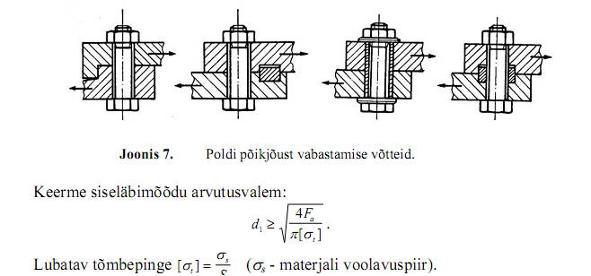 Masinaelemendid ja koostetööd - KEERMESLIIDETE TUGEVUSARVUTUS